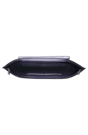 BEHNO Nadia Metallic Leather Clutch - Thistle