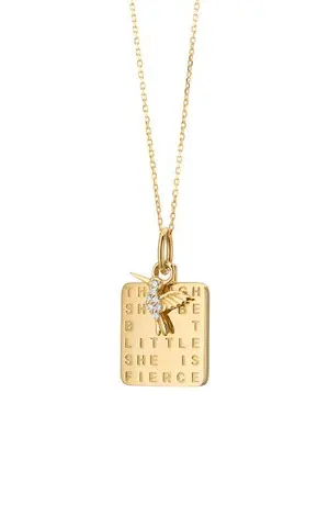 Monica Rich Kosann She Is Fierce" Hummingbird Pendant Necklace - Gold