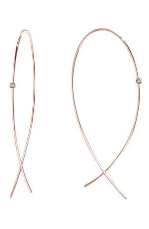 Lana Jewelry 14k Gold Diamond Hoop Earrings - Rose Gold