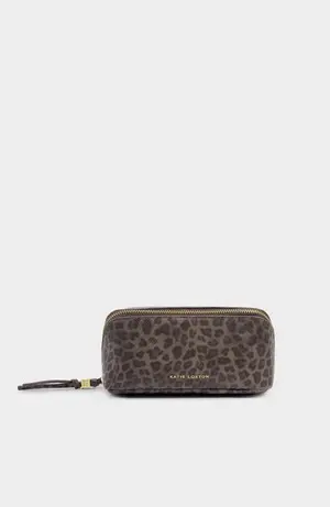 KATIE LOXTON Fold-out Mirror Make Up Bag - Leopard