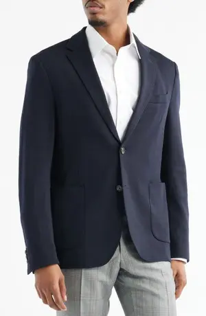 Zanella Treviso Wool & Silk Sport Coat - Navy