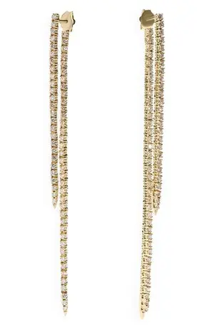 Lana Jewelry 14k Diamond Linear Drop Earrings - Yellow Gold