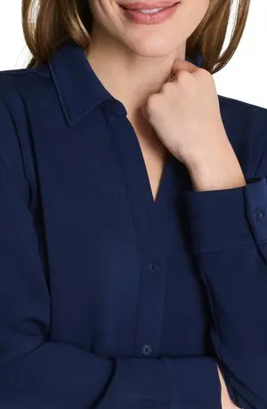 Spanx Oversized Button-up Shirt - Timeless Navy