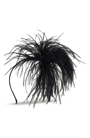 GIGI BURRIS MILLINERY Gwynnie Feather Headband - Black