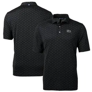 Cutter & Buck Ivy League Drytec Virtue Eco Pique Tile Print Recycled Polo - Black