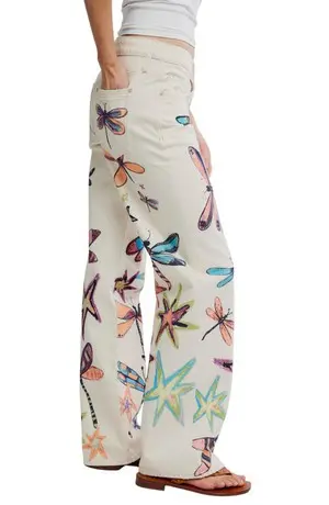 Free People Tennessee Trompe L'oeil Print Jeans