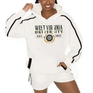 GAMEDAY COUTURE West Virginia Mountaineers Pullover Hoodie And Shorts Set - Cream