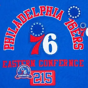 PRO STANDARD Philadelphia 76ers Area Code Cropped Pullover Sweatshirt