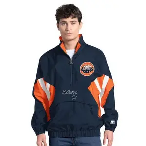 STARTER Houston Astros Cooperstown Chief Half-zip Pullover - Navy