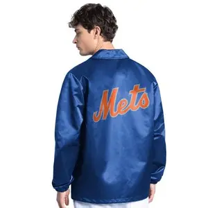 STARTER New York Mets Cooperstown Collection Coaches Jacket