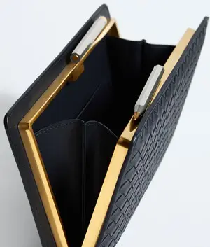 Bottega Veneta Intrecciato Nappa Leather Agenda Clutch - Midnight