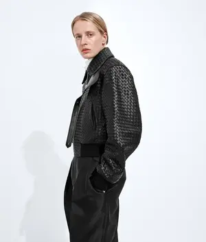 Bottega Veneta Intrecciato Leather Blouson