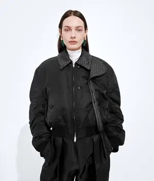 Bottega Veneta Padded Nylon Bomber Jacket