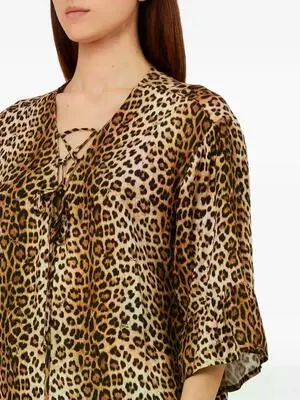 Liu Jo Animal-print Lace-up Mini Dress