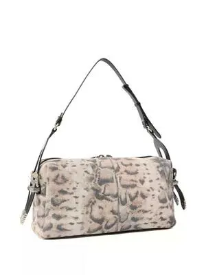 Pinko Python Print Suede Shoulder Bag - Neutrals