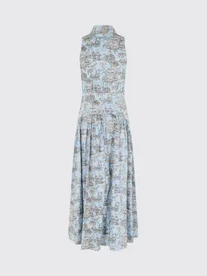 Staud Striped Midi Dress - Gnawed Blue