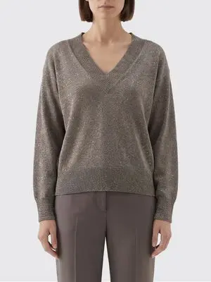 Brunello Cucinelli V-neck Sweater - Mud