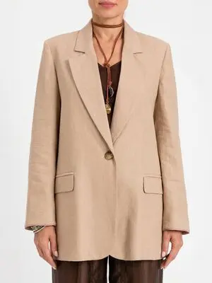 TWINSET Single-breasted Linen Blend Blazer