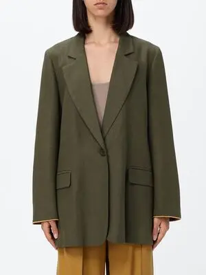 TWINSET Single-breasted Linen Blend Blazer - Green