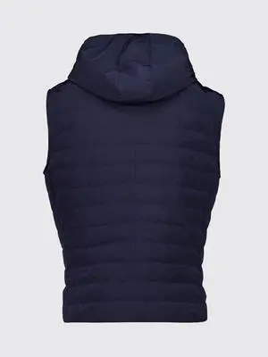 Brunello Cucinelli Puffer Vest With Hood - Blue