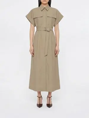 Brunello Cucinelli Belted Shirt Dress - Brown