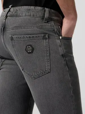 Philipp Plein Slim Fit Stretch Jeans - Grey