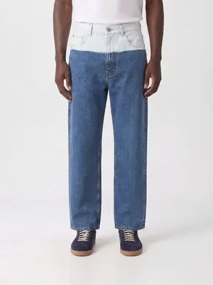 Marni Marni Wide Leg Cotton Jeans With Abstract Pattern Denim