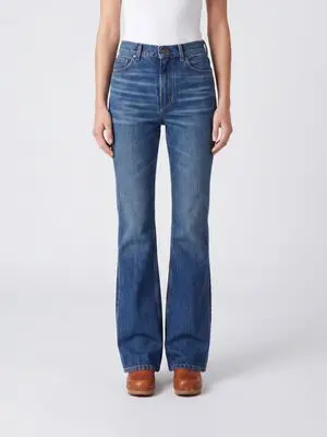 Chloé Flared Cotton Denim Jeans Indigo