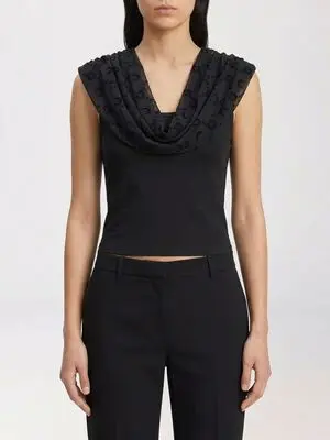 MARINE SERRE Viscose Blend Off-the-shoulder Top