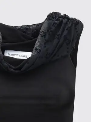 MARINE SERRE Viscose Blend Off-the-shoulder Top