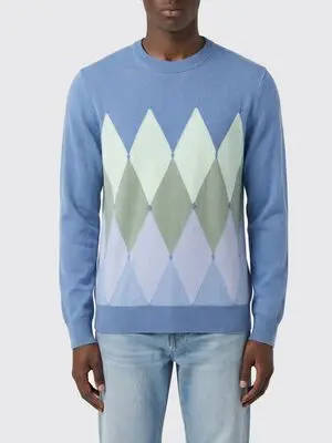 BALLANTYNE Diamond Pattern Cotton And Cashmere Knit Jumper - Gnawed Blue