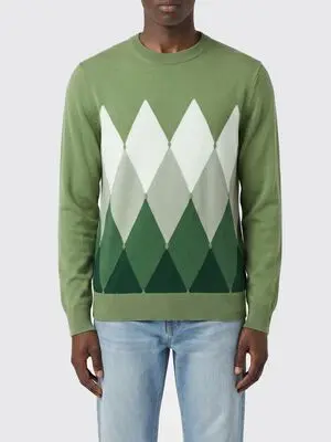 BALLANTYNE Diamond Pattern Cotton And Cashmere Knit Jumper - Green