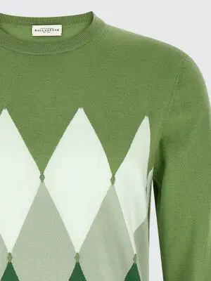 BALLANTYNE Diamond Pattern Cotton And Cashmere Knit Jumper - Green