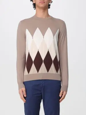BALLANTYNE Diamond Pattern Cotton And Cashmere Knit Jumper - Sand