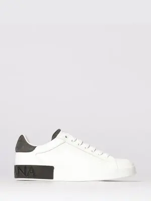 Dolce & Gabbana Portofino Leather Sneakers - White