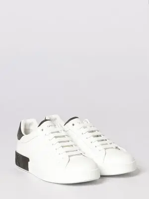 Dolce & Gabbana Portofino Leather Sneakers - White