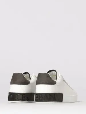 Dolce & Gabbana Portofino Leather Sneakers - White