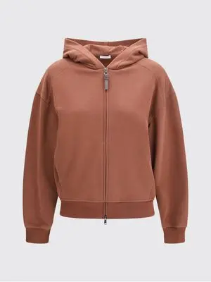 Brunello Cucinelli Zip-up Cotton Hoodie - Burnt
