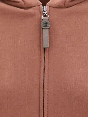 Brunello Cucinelli Zip-up Cotton Hoodie - Burnt