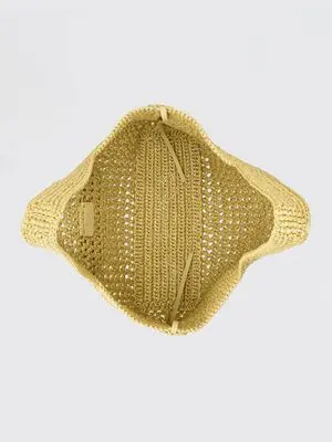 TOD'S Crochet Raffia Shopping Bag - Yellow