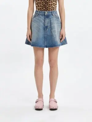 GANNI A-line Denim Mini Skirt
