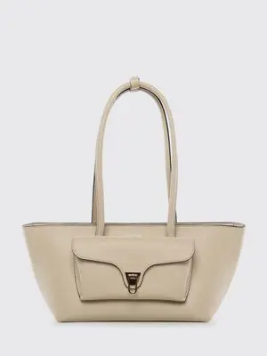 COCCINELLE Textured Leather Shoulder Bag With Gold Tone Clasp - Mint