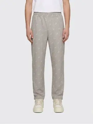 Gcds Striped Logo Trousers - Beige