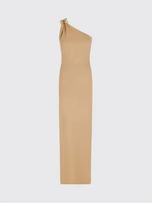 Elisabetta Franchi One-shoulder Knit Dress With Metal Ring Detail - Brown