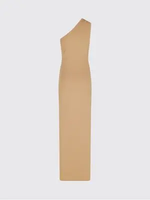 Elisabetta Franchi One-shoulder Knit Dress With Metal Ring Detail - Brown
