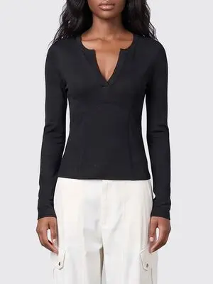 Pinko Viscose Knit Top With Dual Neckline - Black