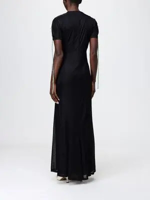 Moschino Black Dress With Floral Applique