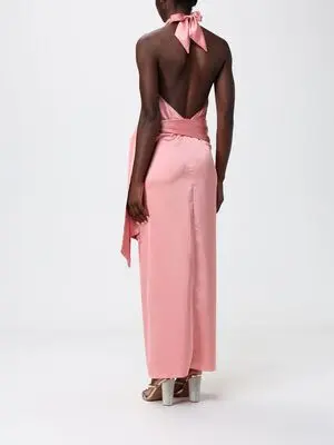 HANITA Asymmetrical Satin Wrap Dress