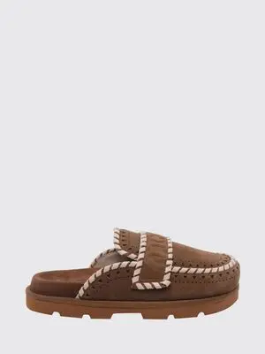 Mou Suede Mules With Abstract Embroidery