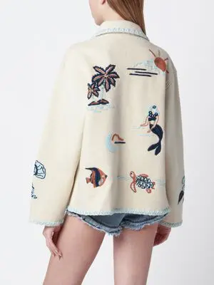 Alanui Embroidered Jacket - Beige